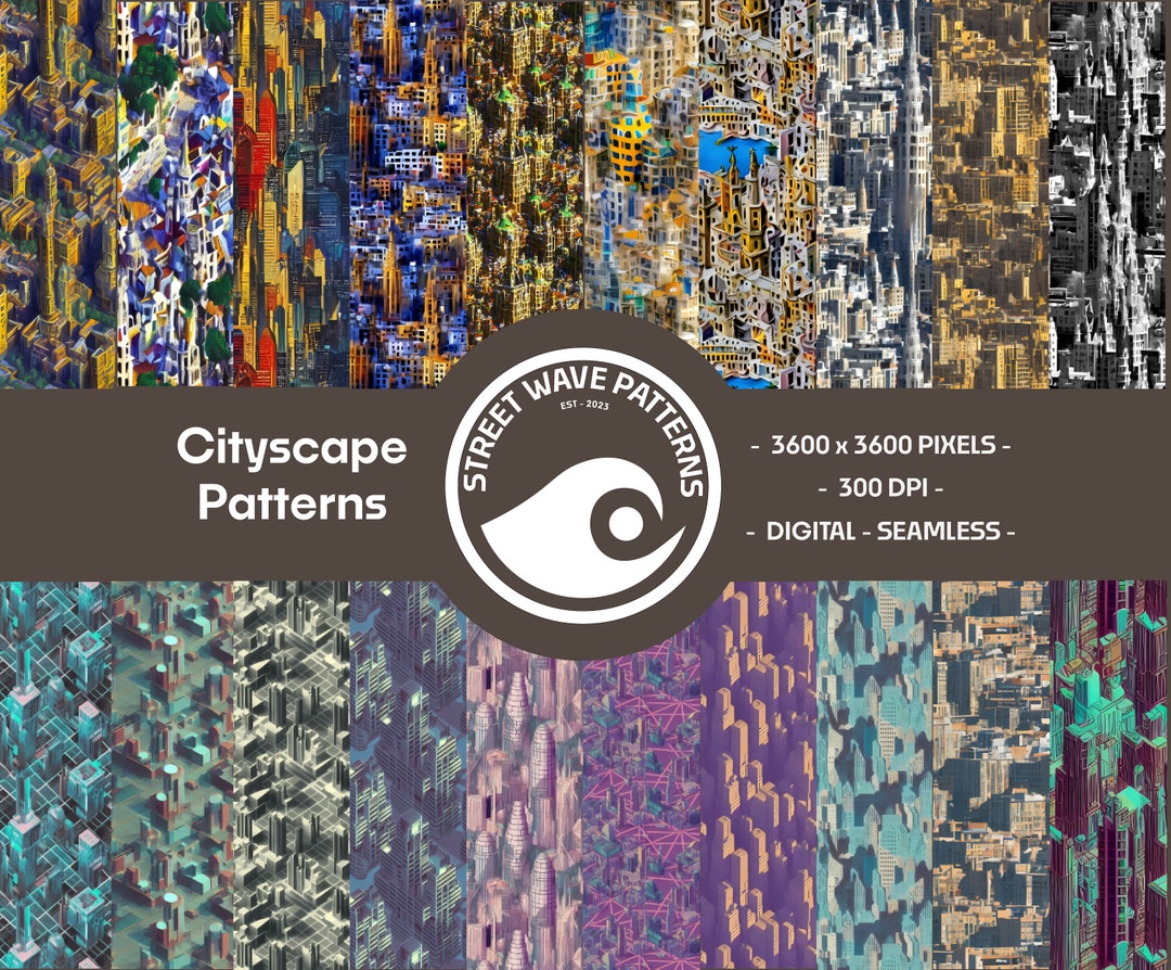 City Skyline Patterns Seamless Digital Pattern City - Etsy