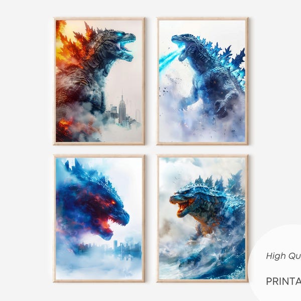 Godzilla Poster - Etsy