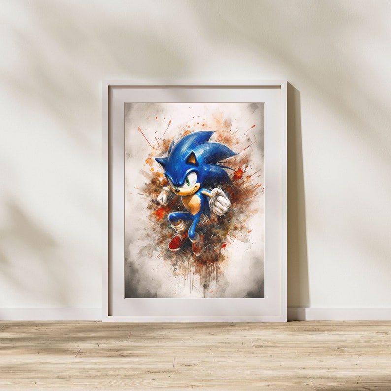 Watercolor Sonic Set 3 Art Print Digital File, Watercolor Posters, Wall ...