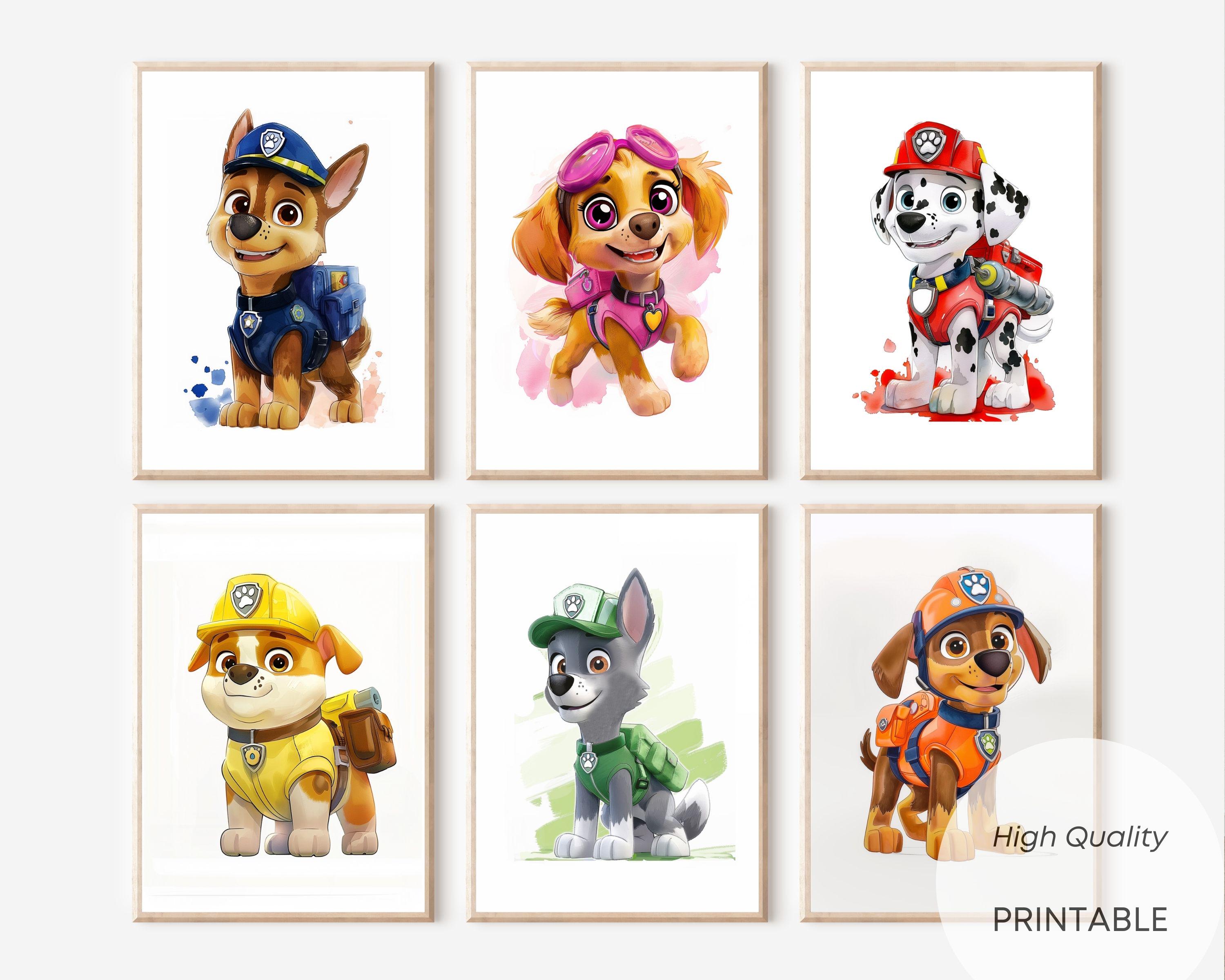 Paw Patrol Poster Watercolor Paw Patrol Bedroom Printable Paw Patrol ...