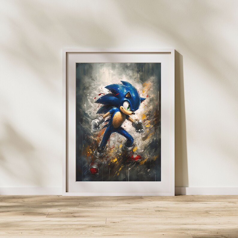 Watercolor Sonic Set 3 Art Print Digital File, Watercolor Posters, Wall ...