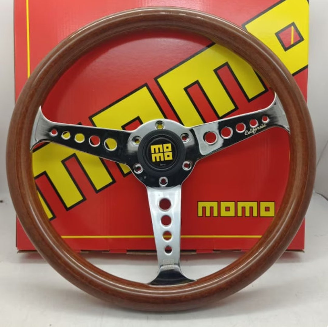 MOMO California Wood Steering Wheel Heritage 360mm Chrome Polished ...