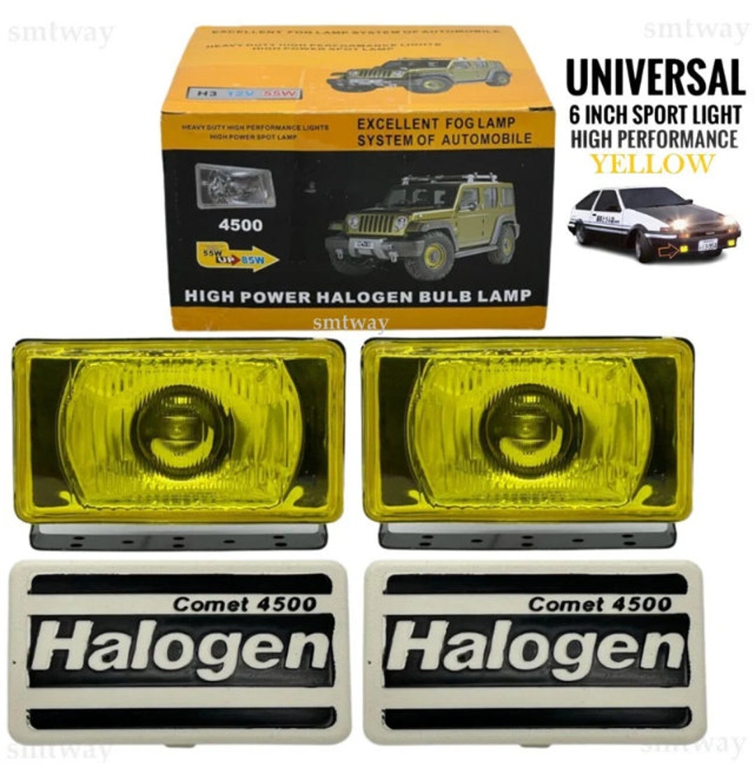 Universal Fog Spot Light YELLOW 12V 55W White Adjustable KE70 AE86 ...
