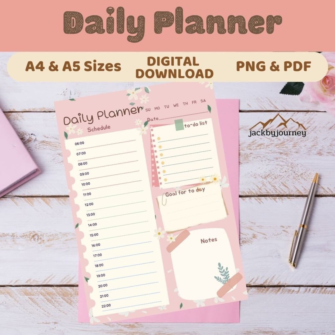 24 Hour Planner,24 Hour Daily Planner Printable,daily Planner Printable ...
