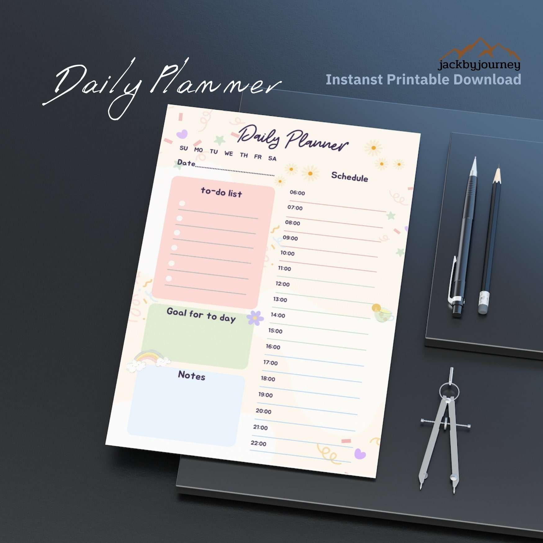 24 Hour Planner,24 Hour Daily Planner Printable,daily Planner Printable ...