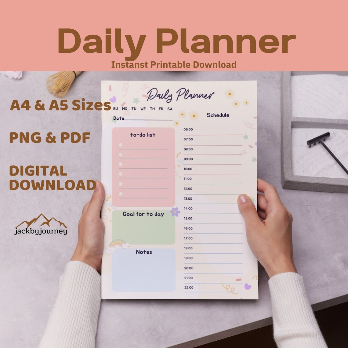 24 Hour Planner,24 Hour Daily Planner Printable,daily Planner Printable ...