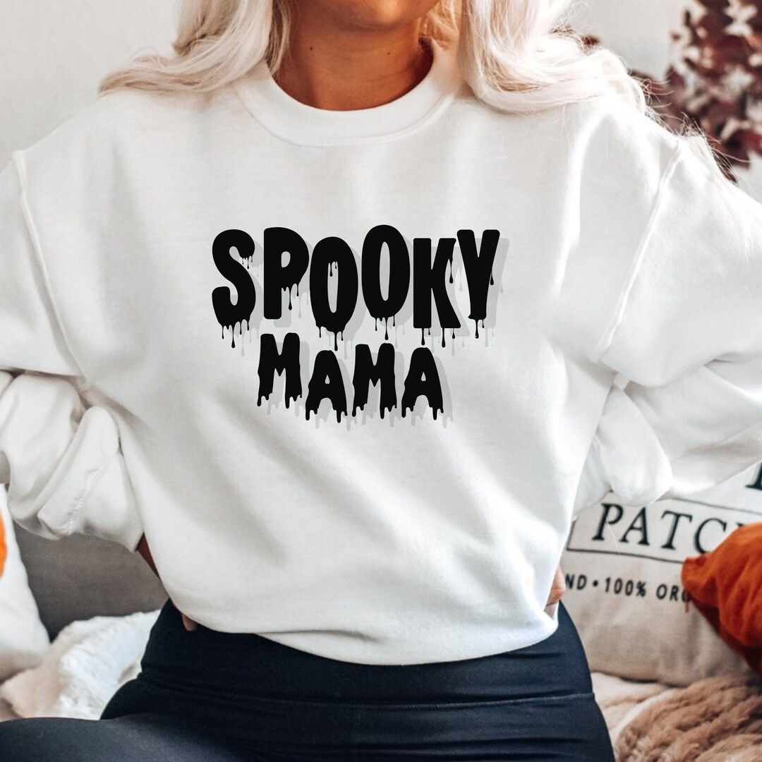 Spooky Mama Halloween Sweatshirt, Mom Halloween Crewneck, Funny ...