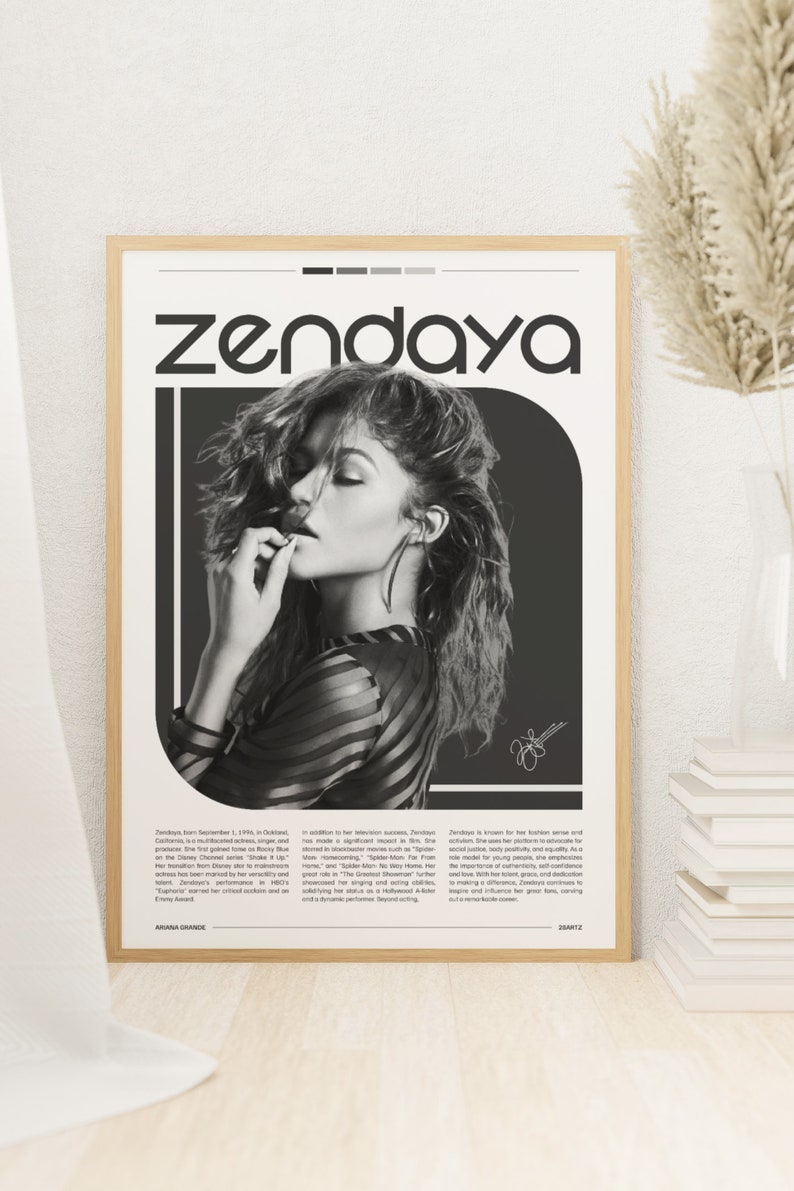 Zendaya Wall Art Print Digital Download, Celebrity Poster, Modern Home ...