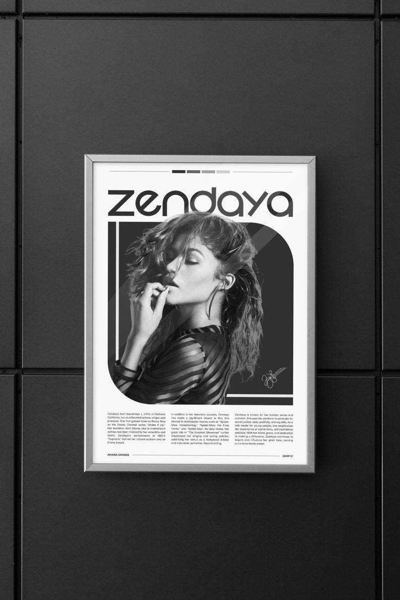 Zendaya Wall Art Print Digital Download, Celebrity Poster, Modern Home ...