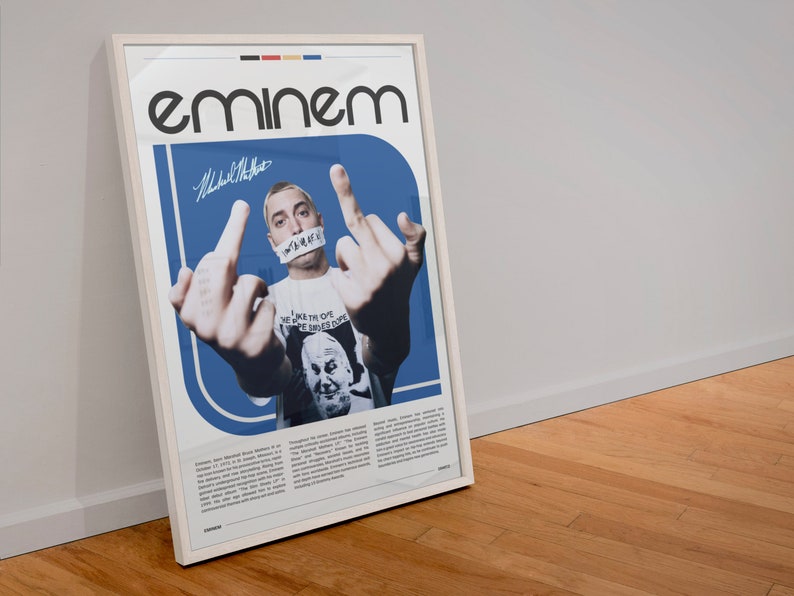 Eminem Wall Art Print Digital Download, Rapper Poster, Modern Home ...