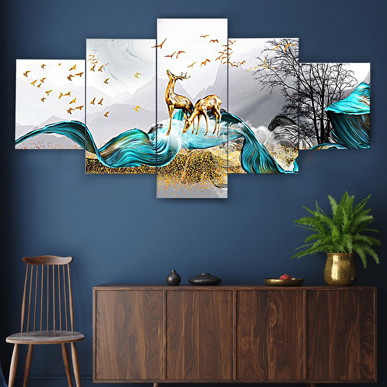 Set of Five Framed Wall Paintings for Home Decoration, Paintings for ...