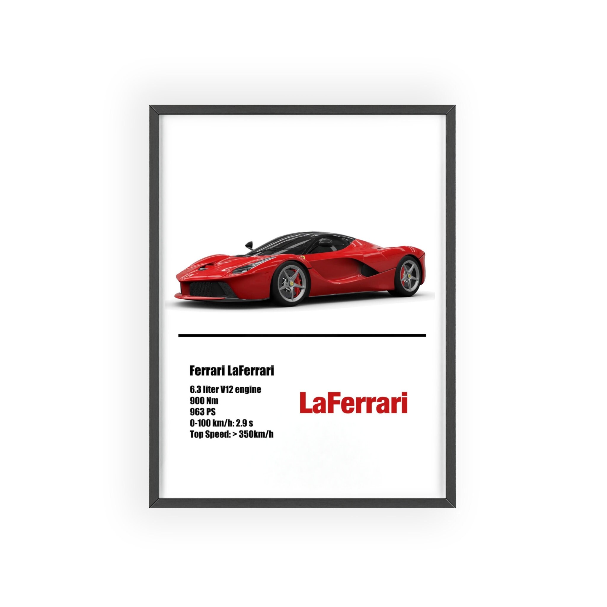 Ferrari Laferrari Poster With Frame and Hanging Accessories - Etsy