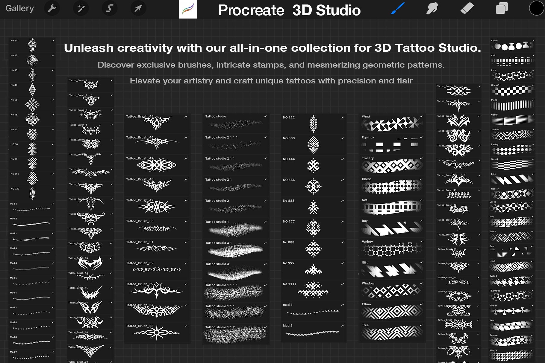 Tattoo Studio - Procreate 3D Models Female & Male, Procreate Bundle - Etsy