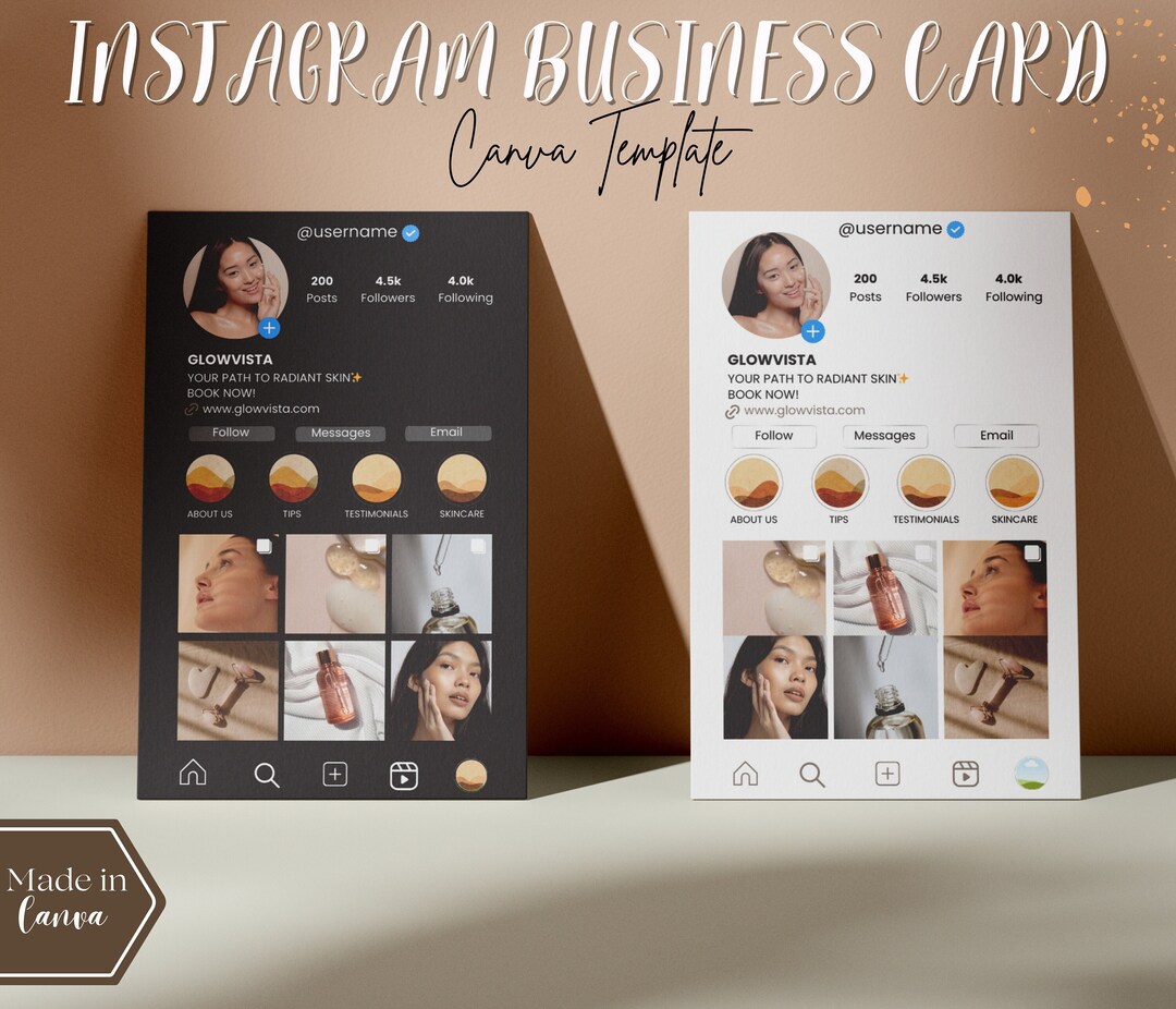 Instagram Business Card Design Digital Business Card Custom - Etsy