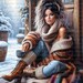 Winter Theme,winter Women, Best Friend, Girlfriend Digital, Girlfriend ...