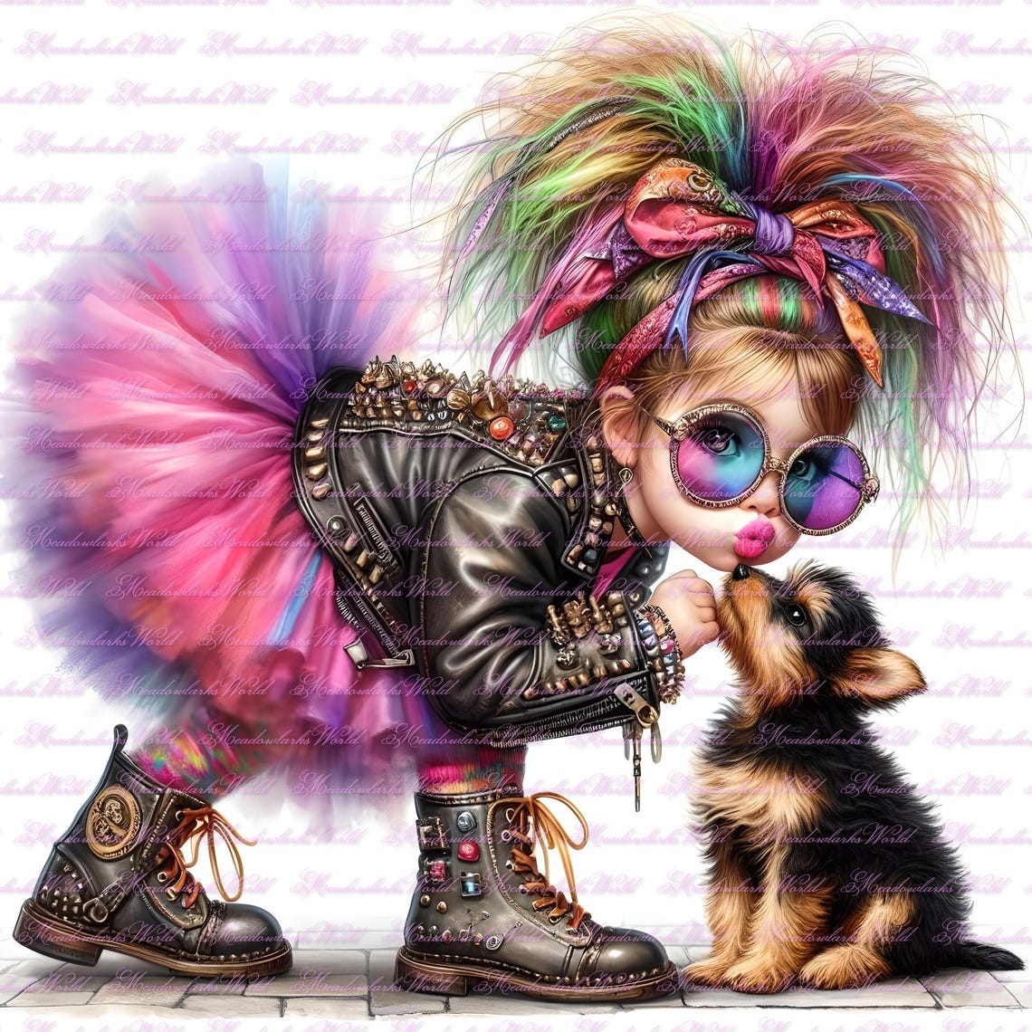 5 Digital Clipart Girl With Her Puppy, Digital Art, Clip Art, Animals ...