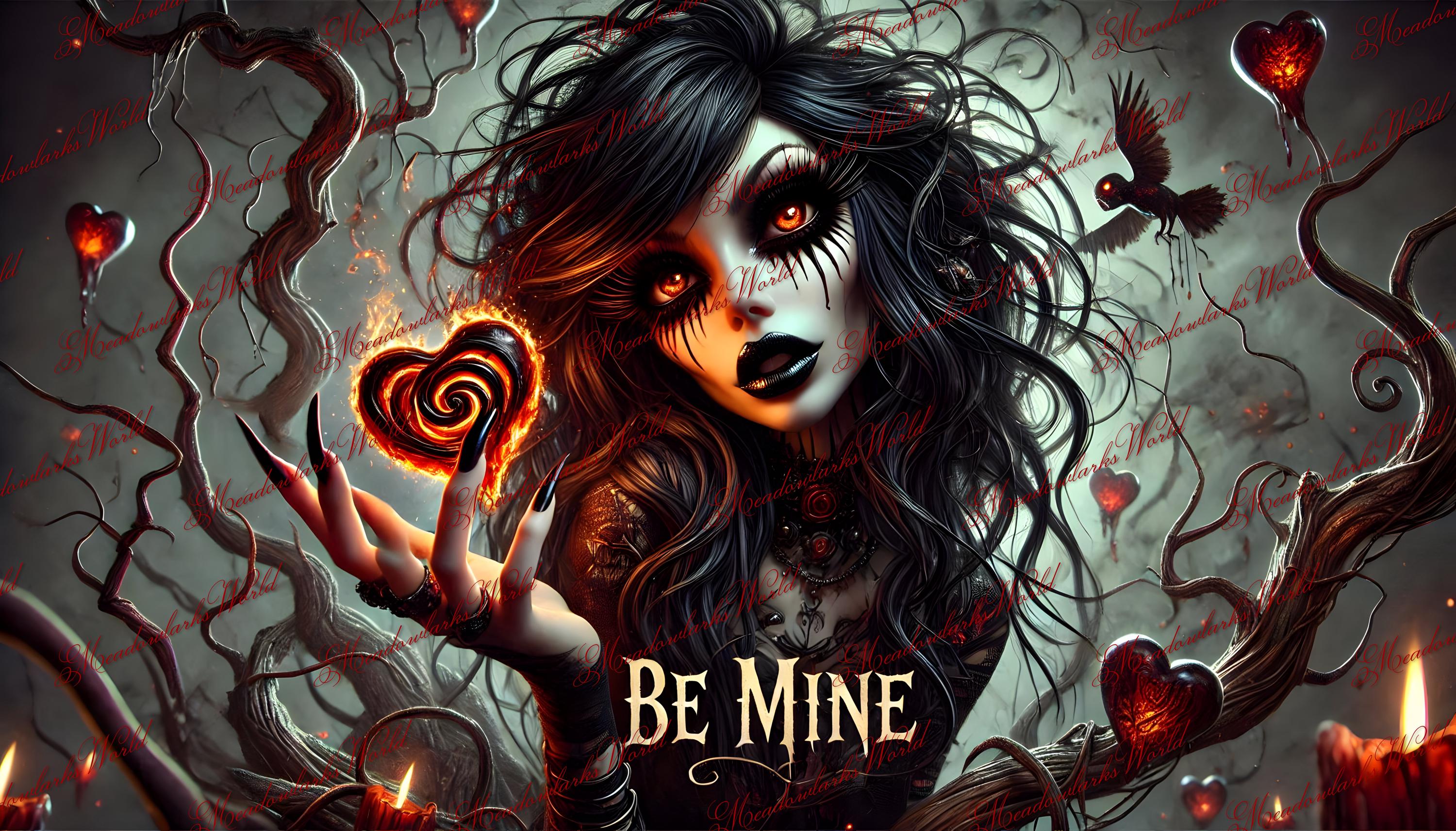 Gothic Valentne Woman, Gothic Valentine, Valentine Clip Art, Valentine ...