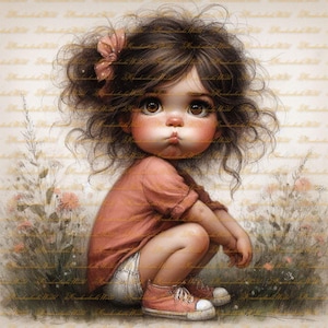 Little Girl Clipart, Cute Girl Clipart, 5 Digital Girly Clipart ...