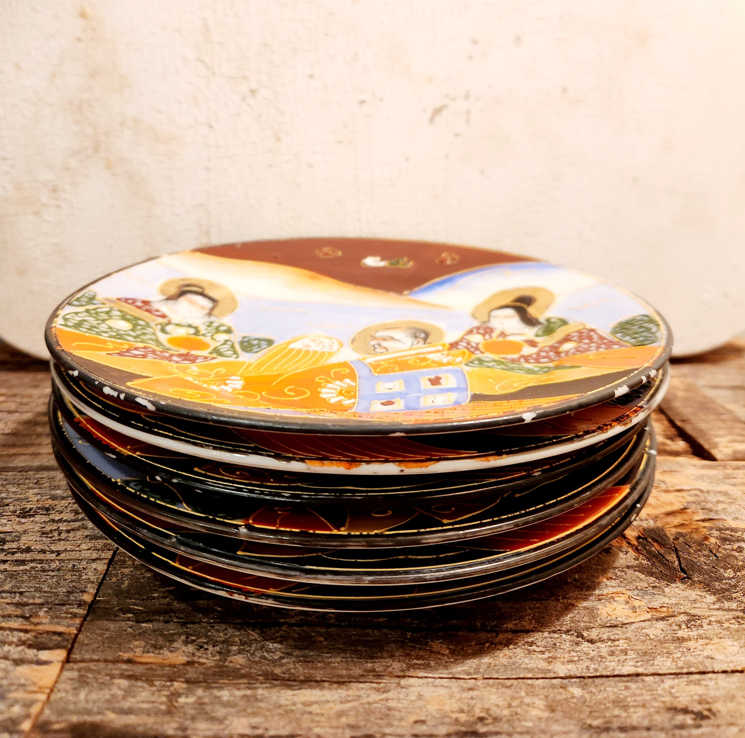 6 Vintage Japanese Handpainted Plates set of 6 - Etsy