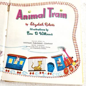 Animal Train, a Tell a Tale Book by Elizabeth Roberts 1952 - Etsy