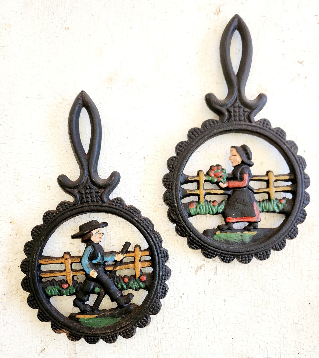 Vintage Cast Iron Trivets Set of 2 - Etsy