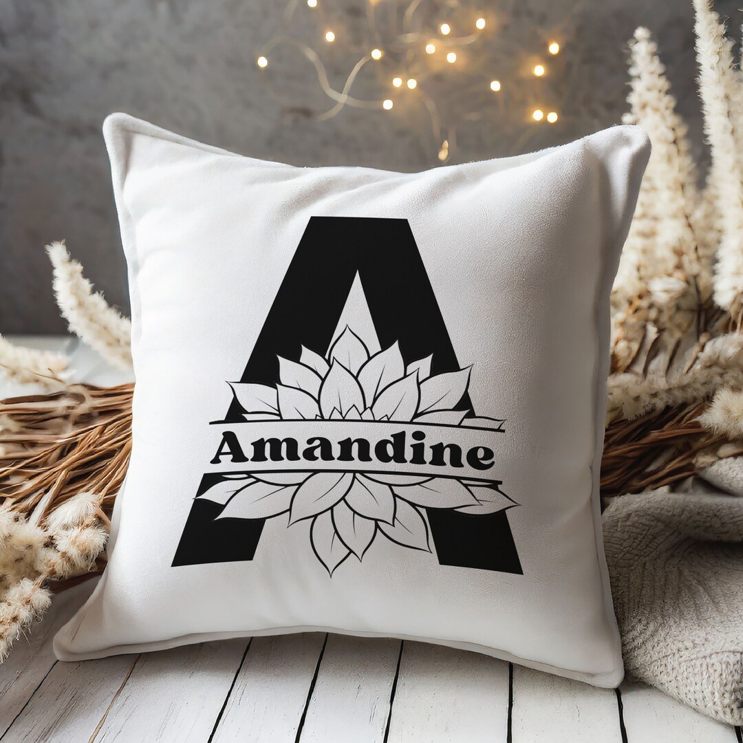 Separate Lotus Flower Monogram, Textile and Object Personalization, PNG ...