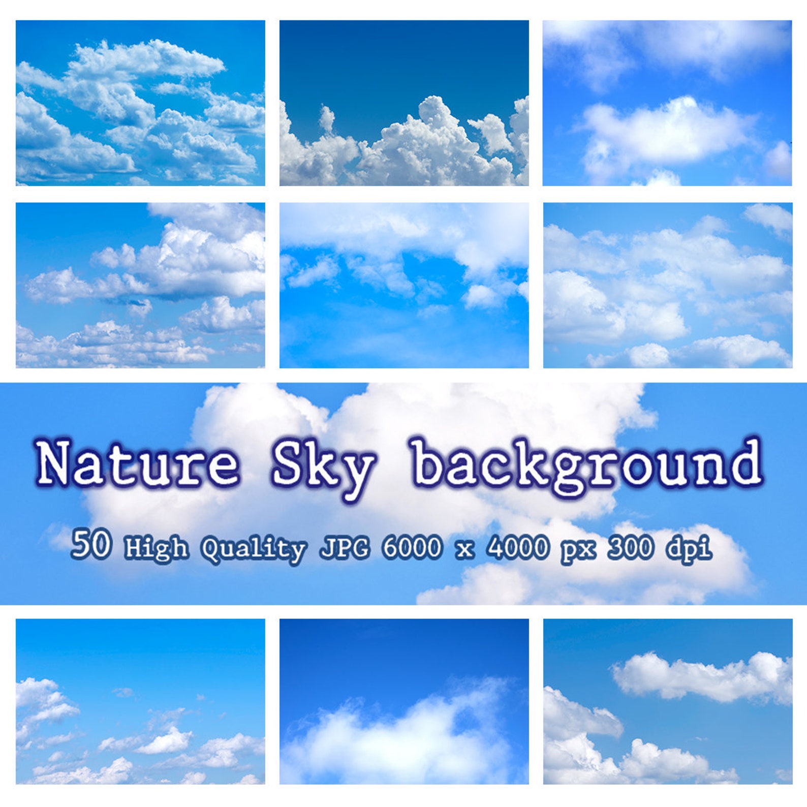 50 Nature Sky Background, High Quality JPEG 6000x4000px 300 Dpi, Cloudy ...