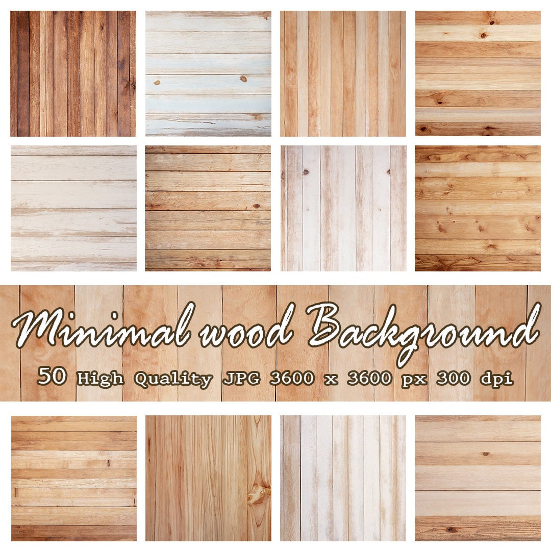 50 Minimal Wood Background Digital Papers, Wooden Texture Paper, Wood ...