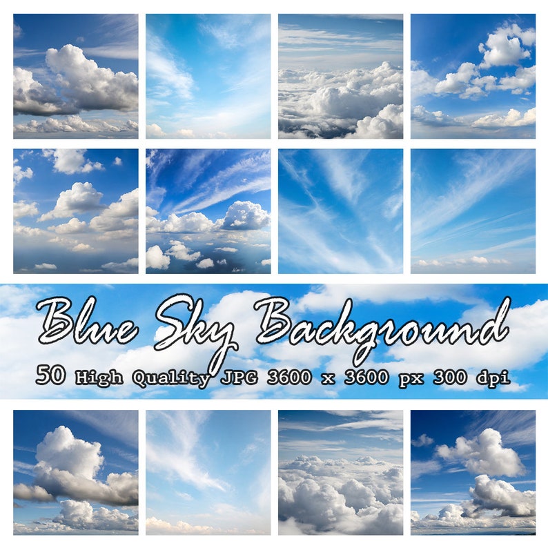50 Sky Background, High Quality JPEG 36003600px 300 Dpi, Cloudy Skies ...