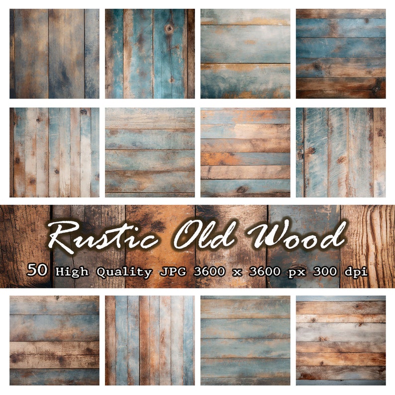 50 Rustic Old Wood Background Digital Papers, Old Wooden Texture Paper ...