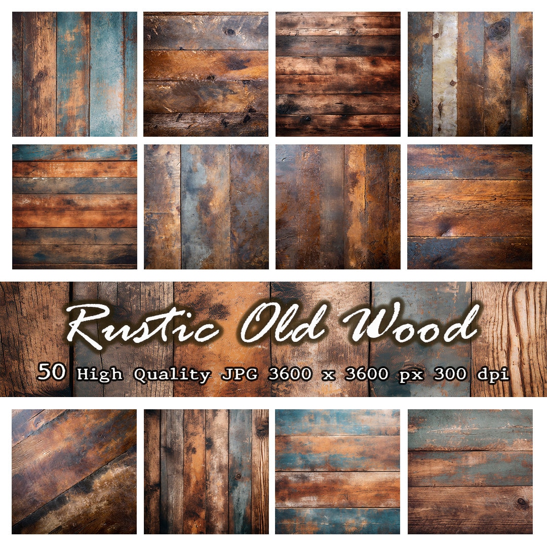50 Rustic Old Wood Background Digital Papers, Old Wooden Texture Paper ...
