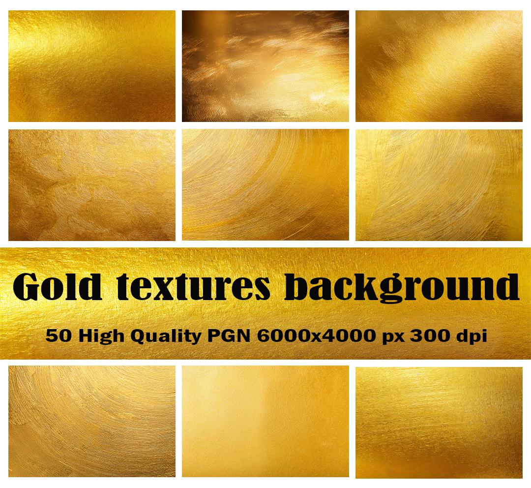 Gold Textures Background, Abstract Art, 50 Digital Papers (digital ...