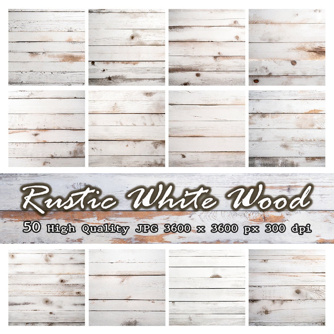 50 Rustic White Wood Background Digital Papers, White Wooden Texture ...