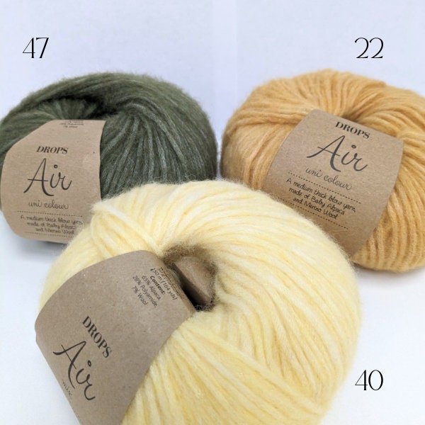 Drops Air Yarn Knitting Yarn Drops Yarn Aran Yarn Worsted Yarn Alpaca ...
