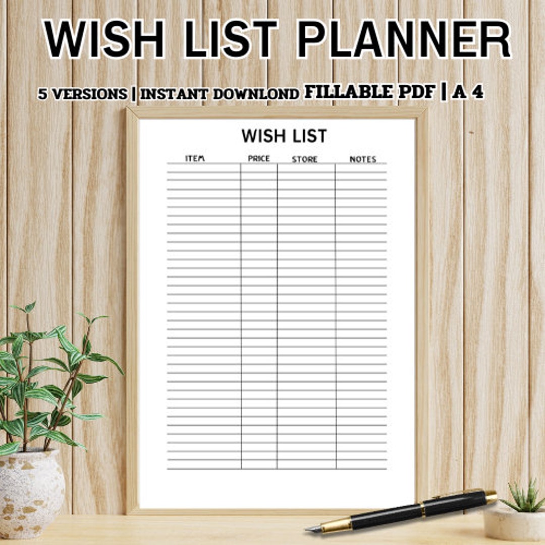 Simple Wishlist Page Printable,simple Wishlist Page Printable ...