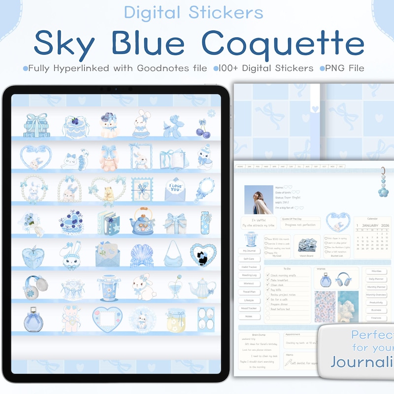 Sky Blue Digital Sticker - Etsy