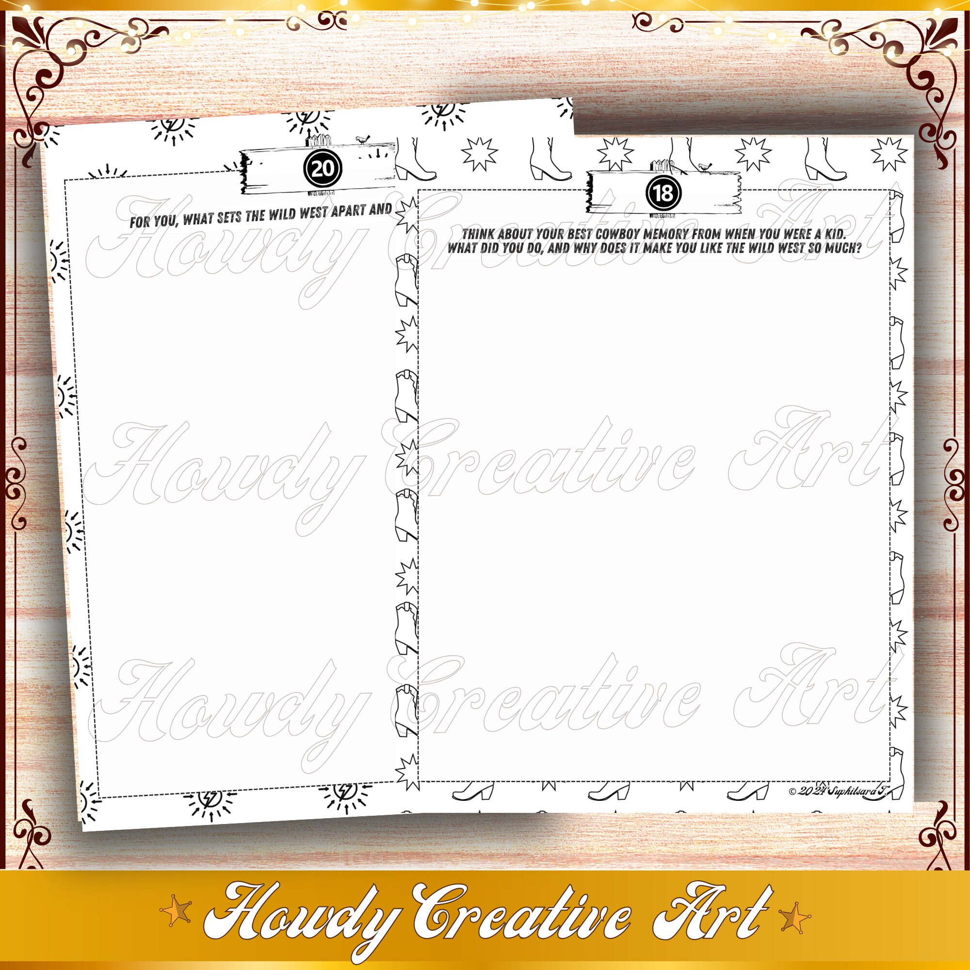 Printable Western Cowboy Creative Writing Prompts for Kids. Fun Wild ...