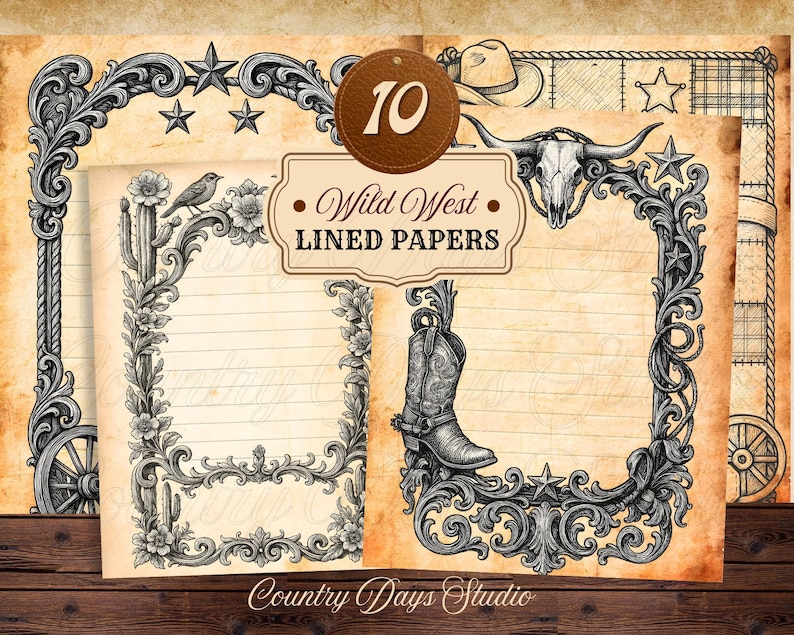 Vintage Western Writing Paper: Cowboy Journal Pages (digital Download ...