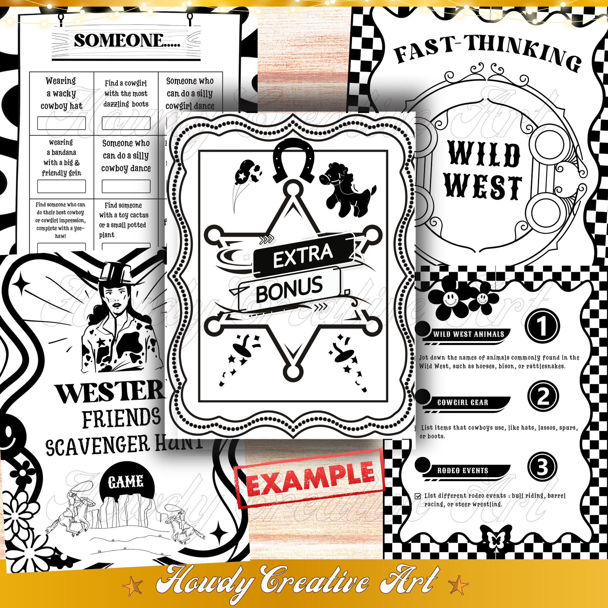 Printable Cowgirl Activity Pages for Kids Fun Western Cowboy Activity ...