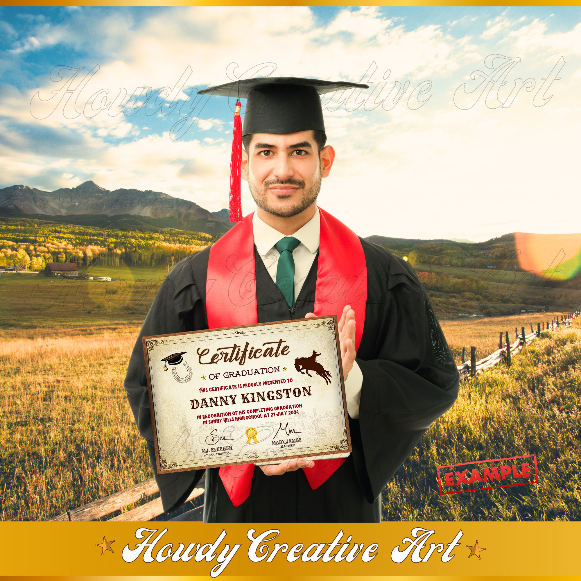 Editable Certificate of Graduation Western Themed Template | High ...