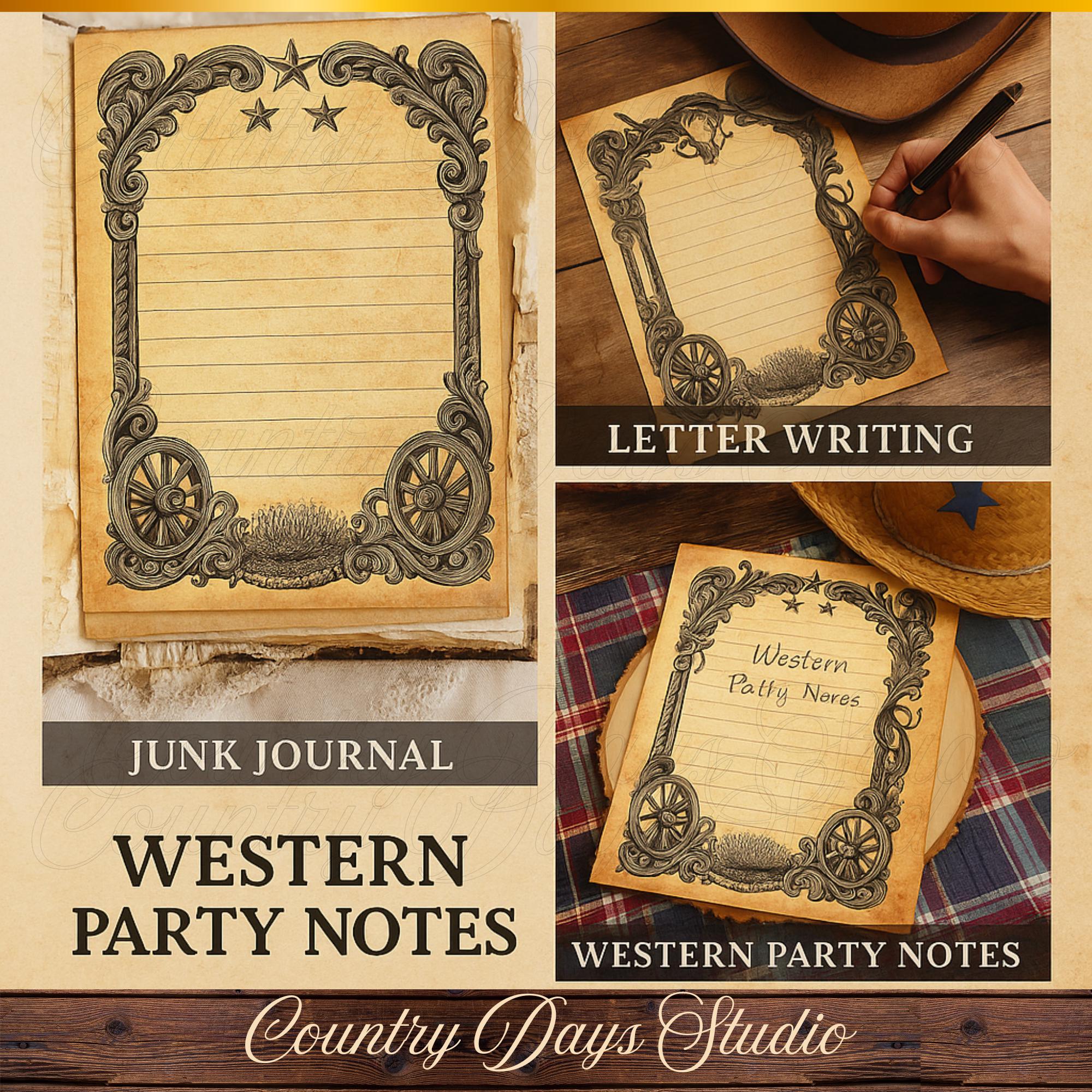 Vintage Western Writing Paper: Cowboy Journal Pages (digital Download ...