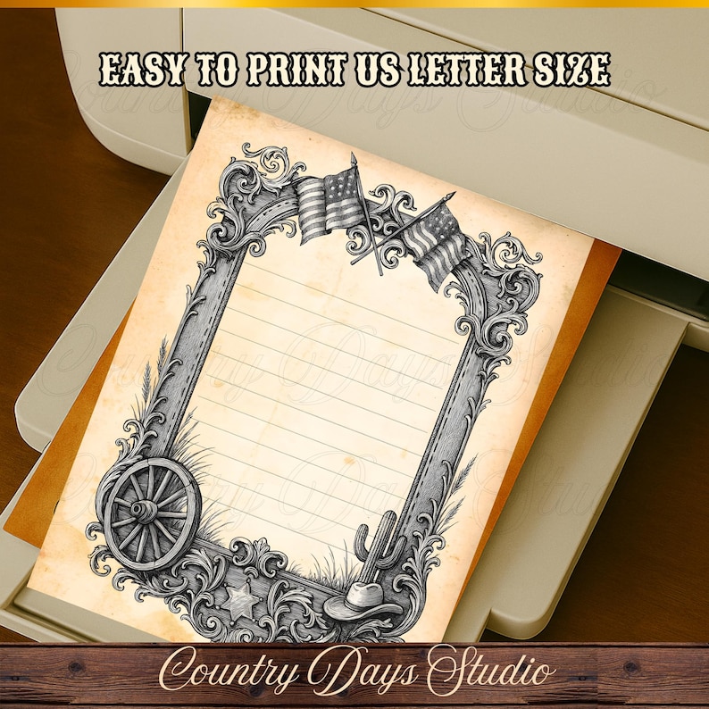 Vintage Western Writing Paper: Cowboy Journal Pages (digital Download ...