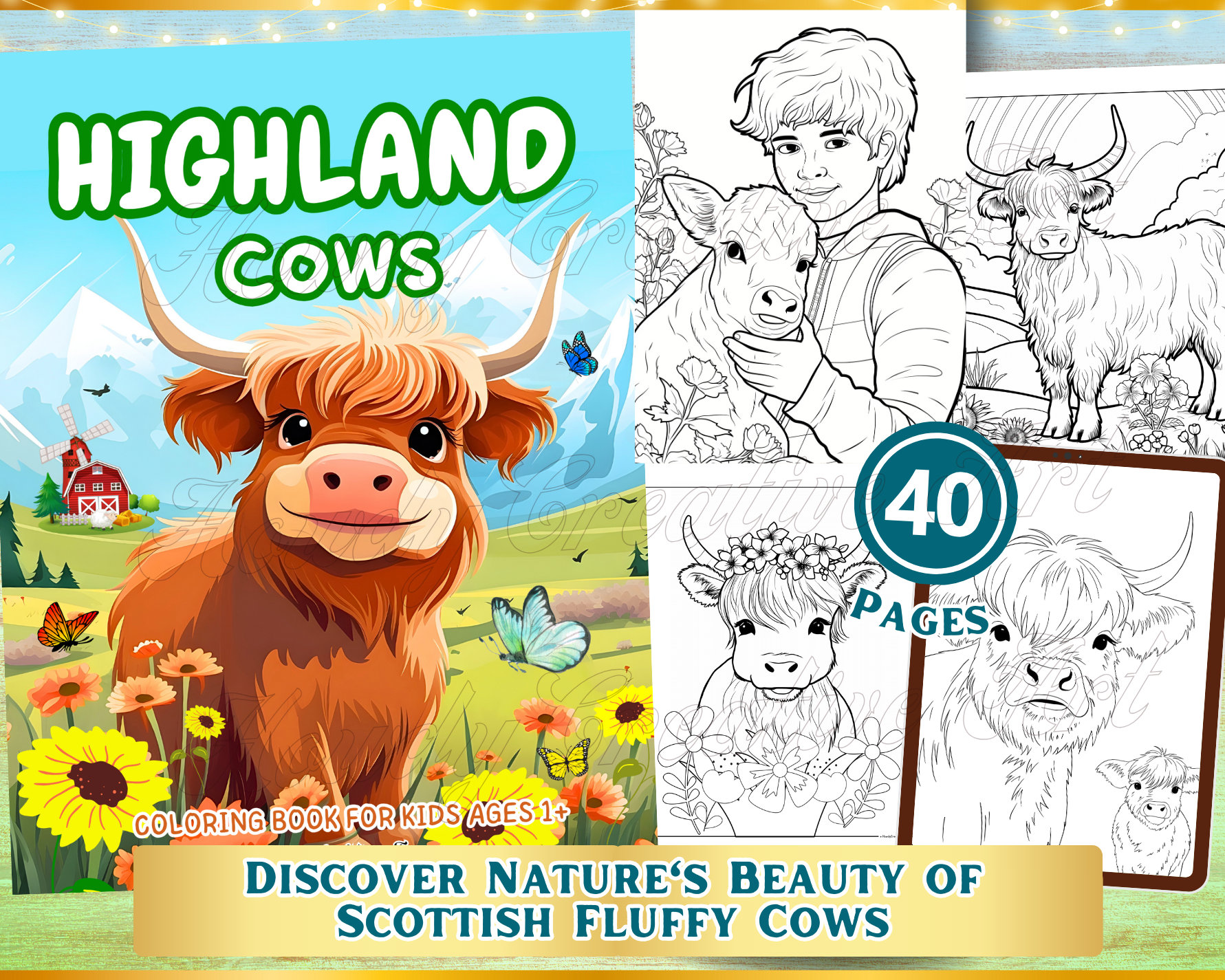 Cute Highland Cow Printable Kids Coloring Pages | Fun Scottish Cows ...