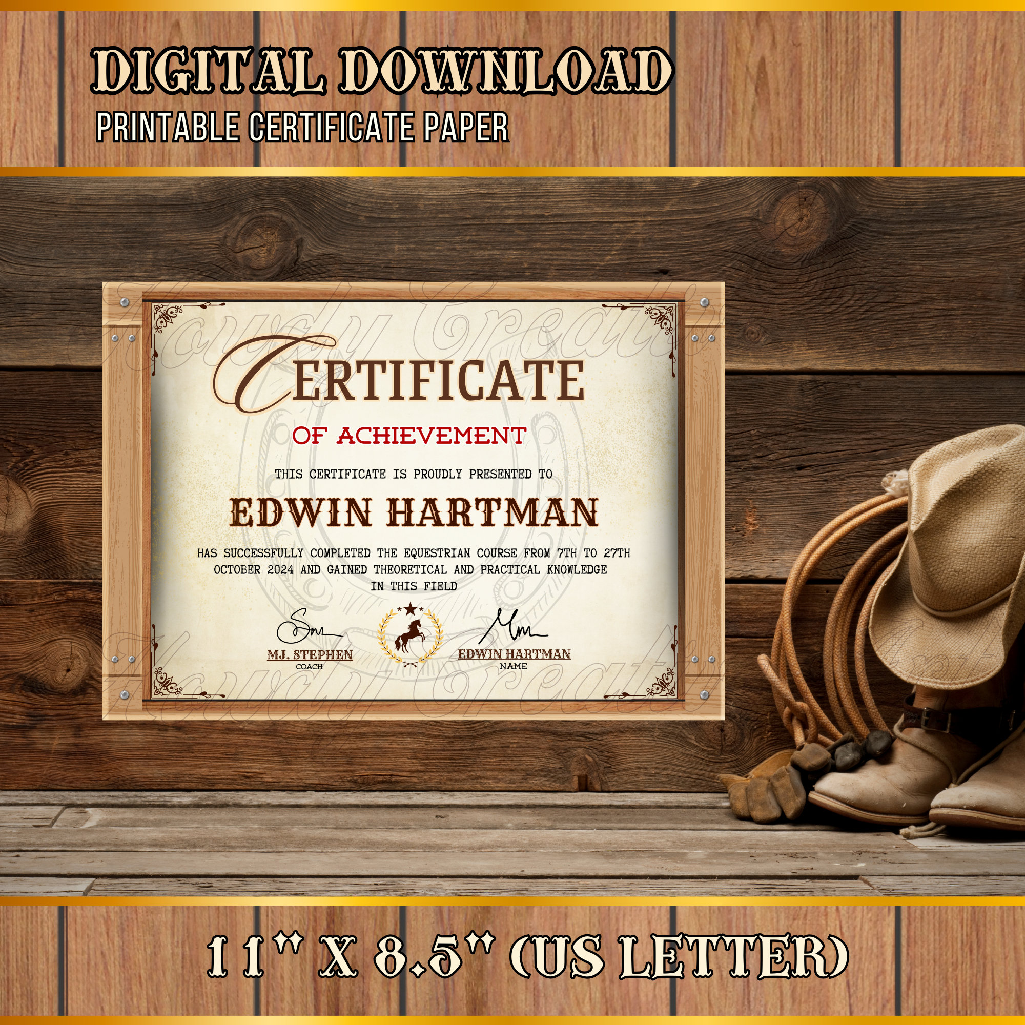 Country Western Certificate Templates