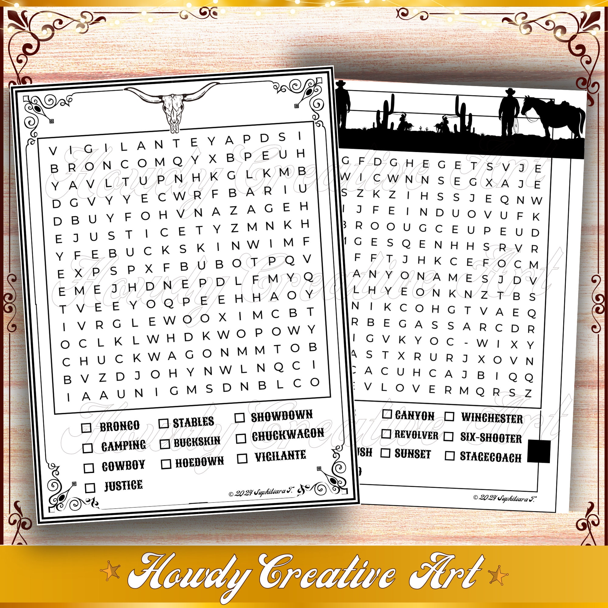 Western Cowboy Word Searches Printable for Kids and Adults | Fun Wild ...