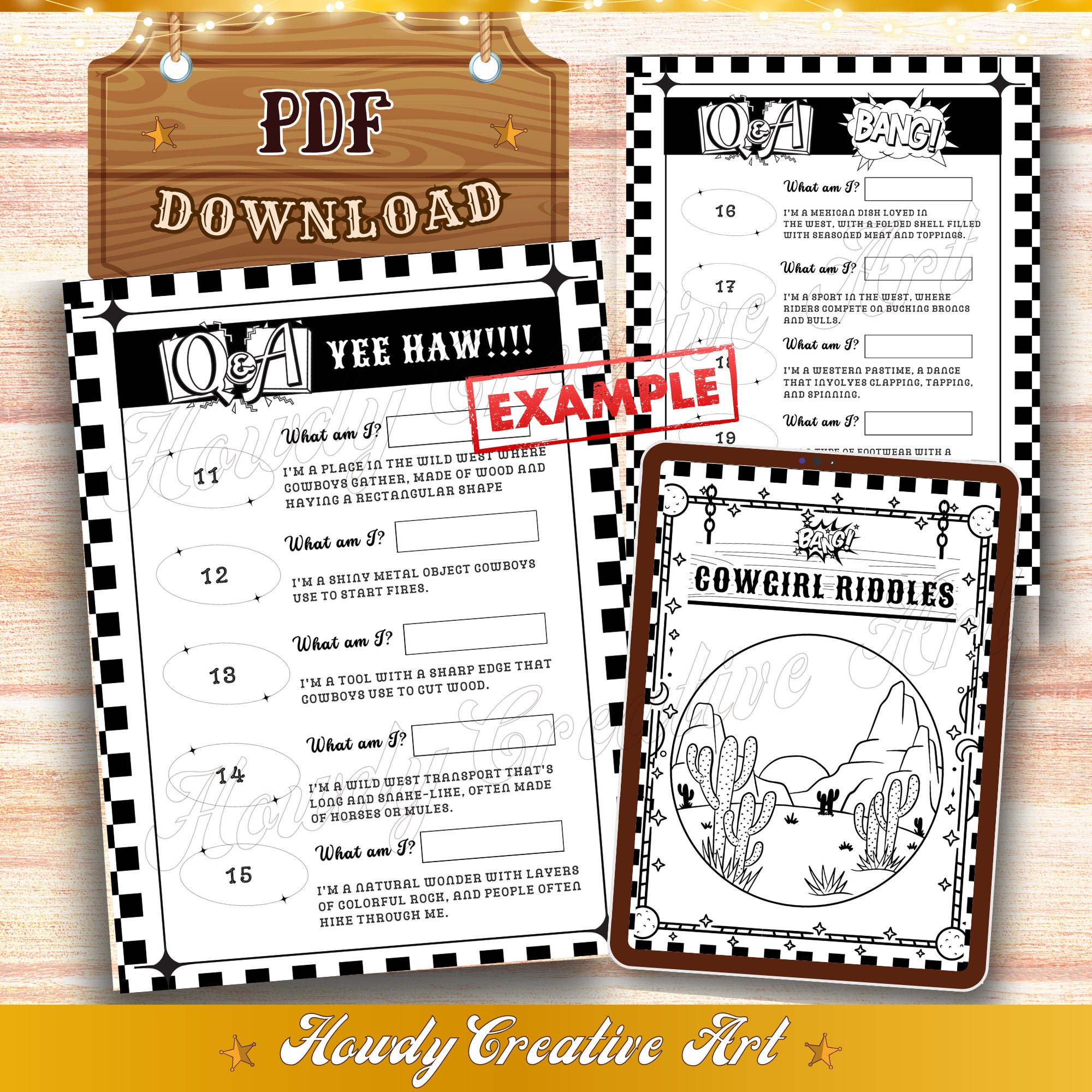 Printable Cowgirl Activity Pages for Kids Fun Western Cowboy Activity ...