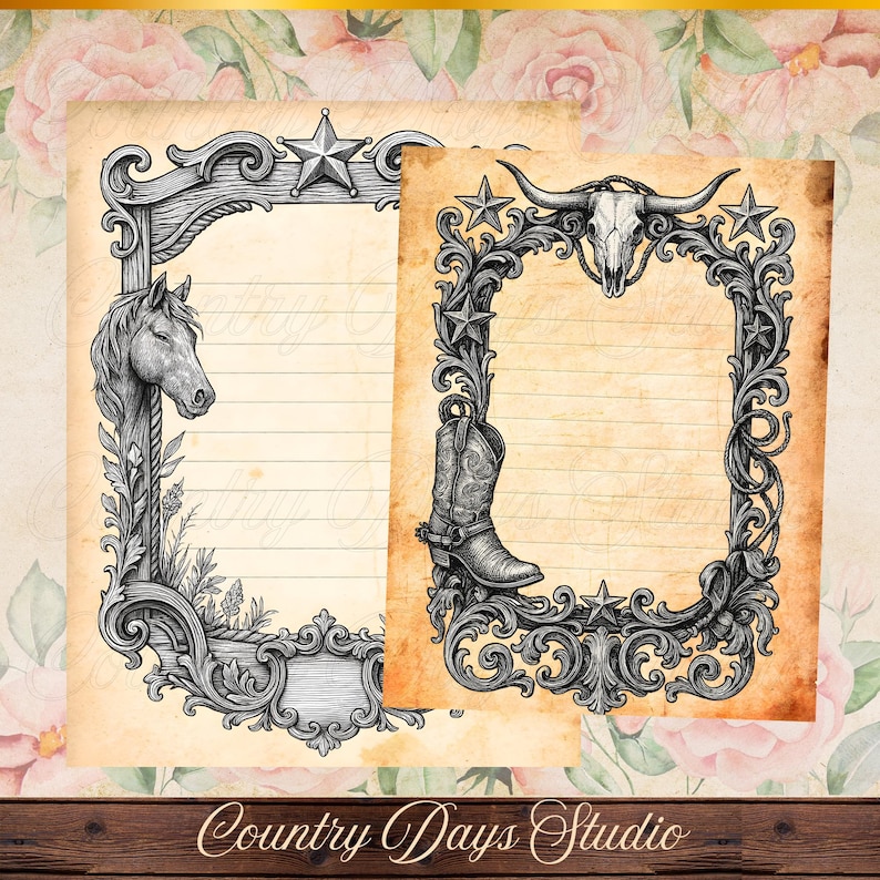 Vintage Western Writing Paper: Cowboy Journal Pages (digital Download ...