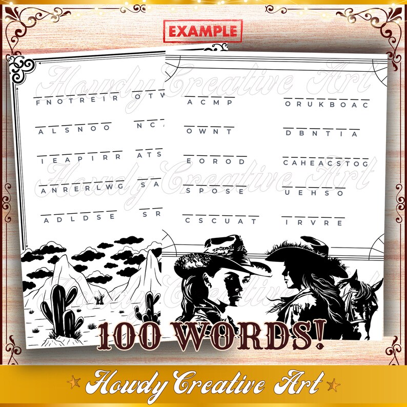 Western Word Game | Fun Cowboy Country Theme Activity Sheets | Wild ...