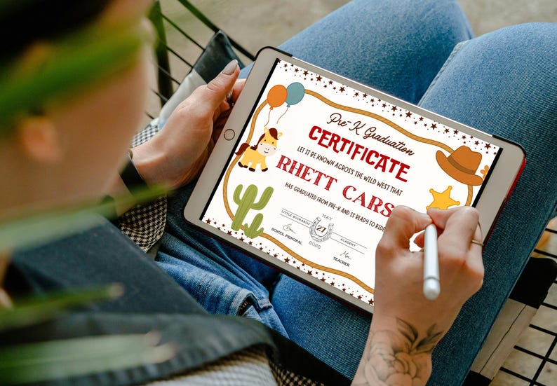 Editable Western Theme Pre-k Graduation Diploma | Cowboy Printable ...