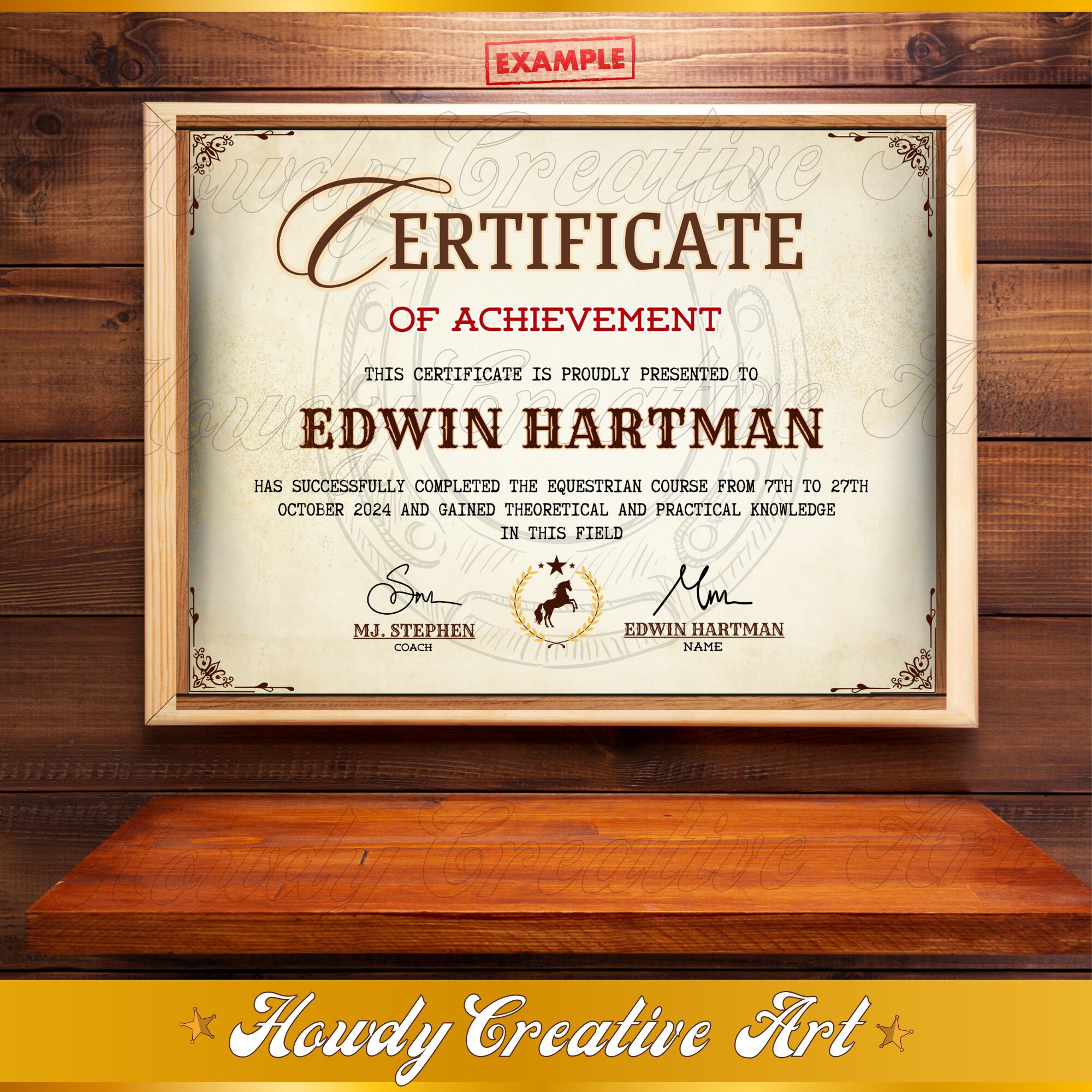 Editable Certificate of Achievement Western Themed | Personalized ...